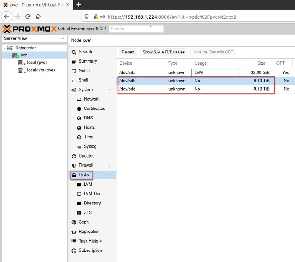 Create LVM Thin Pool in Proxmox VE