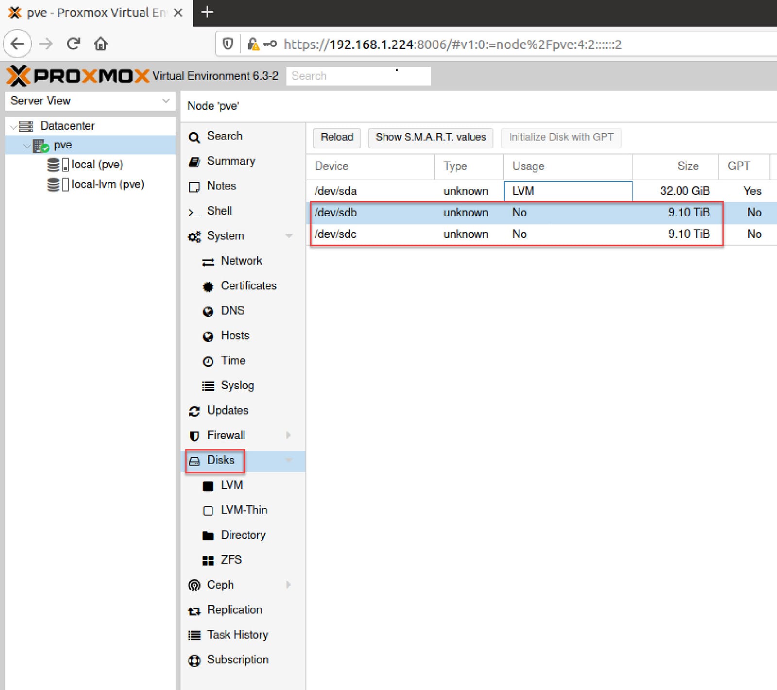 Create LVM Thin Pool in Proxmox VE
